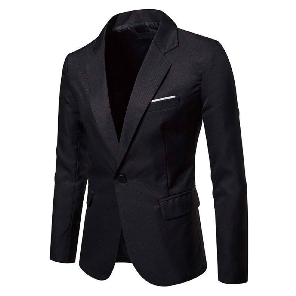 Men's Blazer Lightweight Casual Solid One Button Slim Fit Sport Coat X-Large