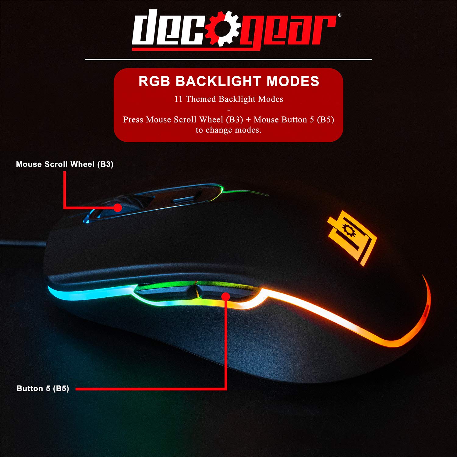 Deco Gear Gaming Desk Setup, Includes LED Keyboard, Chair, Mid-Tower Case, Streaming Mic, Mouse (Large, Red, Glass)