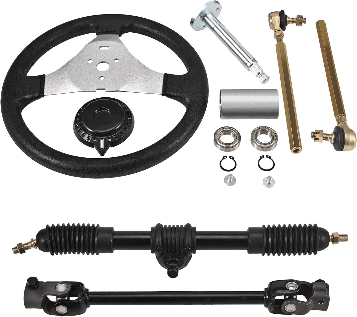 300mm Steering Wheel Tie Rod Rack Adjustable Shaft Tie Rod Kits for Go Kart ATV UTV 110cc 125cc 140cc 150cc