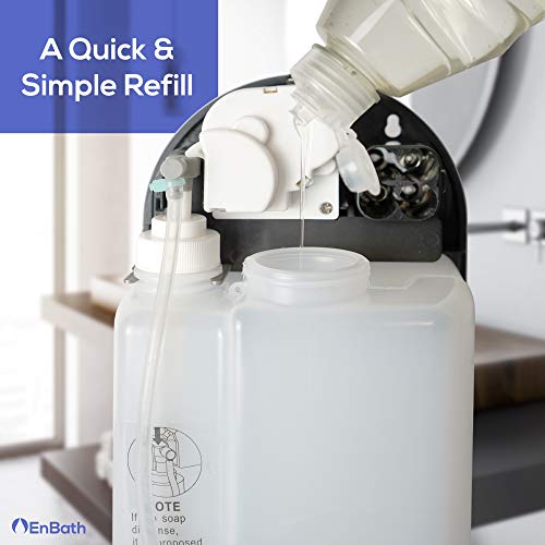 Automatic Commercial Soap Dispenser Wall Mount β Large 40oz (1200ml) Touchless Wall Mounted Dispensers for Business & Home Bathroom, Stainless Steel Design for Liquid Soap & Hand Sanitizer by EnBath
