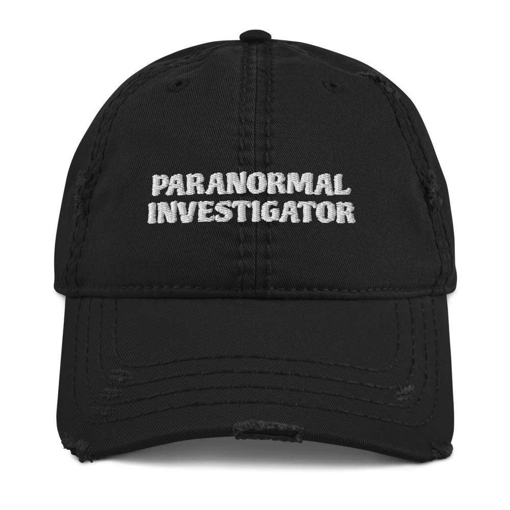 CreativeTees4You Paranormal Investigator Distressed Dad Hat Baseball Cap Adjustable Spirits Ghost Hunting Black, Medium