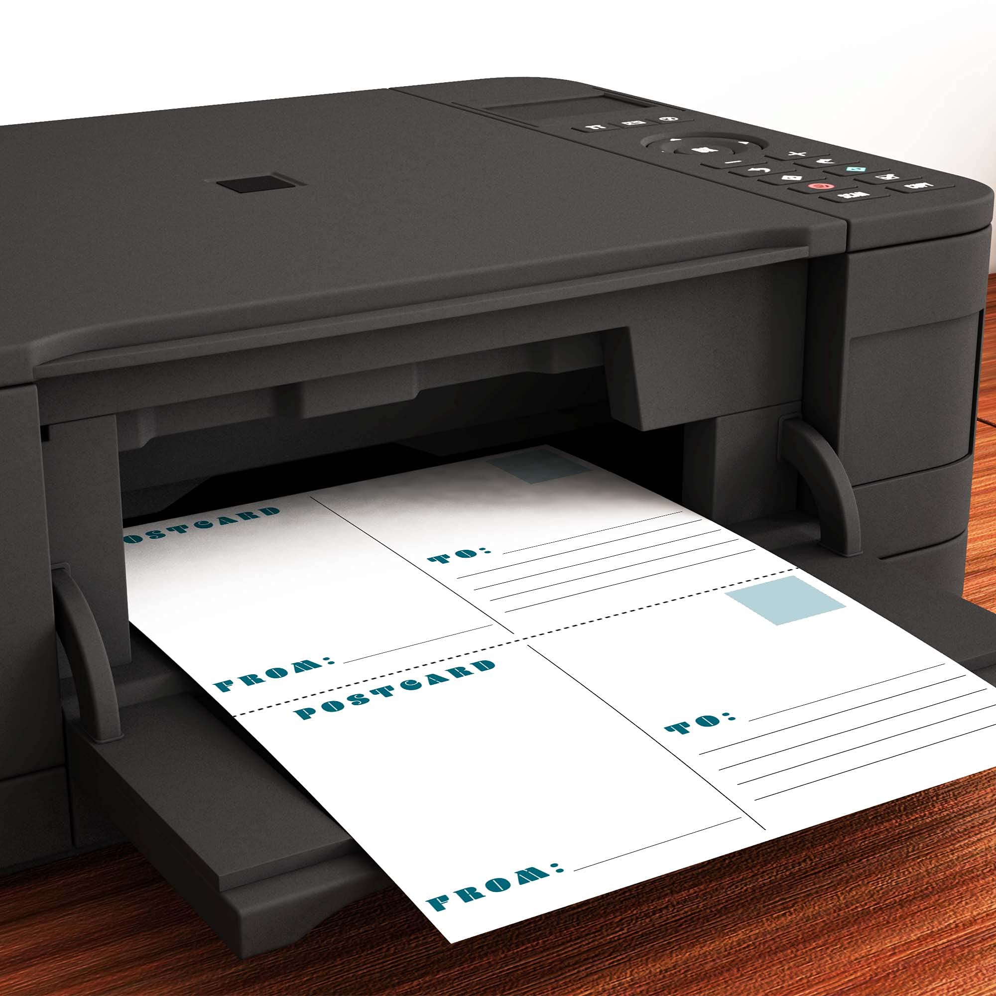 Heavyweight White Jumbo Postcards - 20 Sheets / 40 Postcards - Inkjet/Laser Compatible - Sturdy 80lb Cover - 2 per page Breaks to 5 1/2" x 8 1/2"