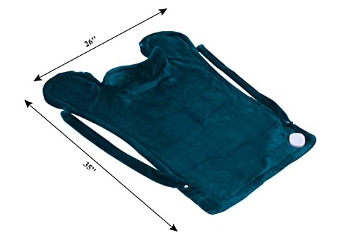 Ruqiji 26" x 35" Neck&Shoulder&Back Heating Pad with Fast-Heating Technology&10 Temperature Settings, Flannel Electric Heating Pad/Pain Relief for Back/Neck/Shoulders/Menstrual Pain/Cramp (Dark Teal)
