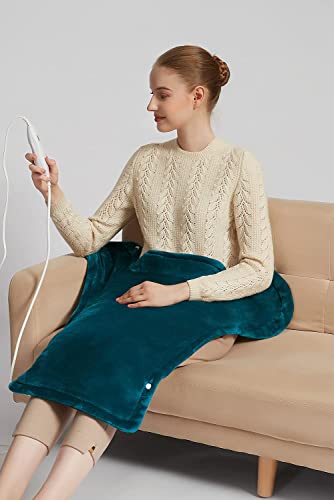 Ruqiji 26" x 35" Neck&Shoulder&Back Heating Pad with Fast-Heating Technology&10 Temperature Settings, Flannel Electric Heating Pad/Pain Relief for Back/Neck/Shoulders/Menstrual Pain/Cramp (Dark Teal)