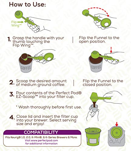 Cafe Fill Value Pack by Perfect Pod - Reusable K Cup Coffee Pod Filters & Coffee Scoop, Compatible with Keurig K-Duo, K-Mini, 1.0, 2.0, K-Series and Select Single Cup Coffee Makers