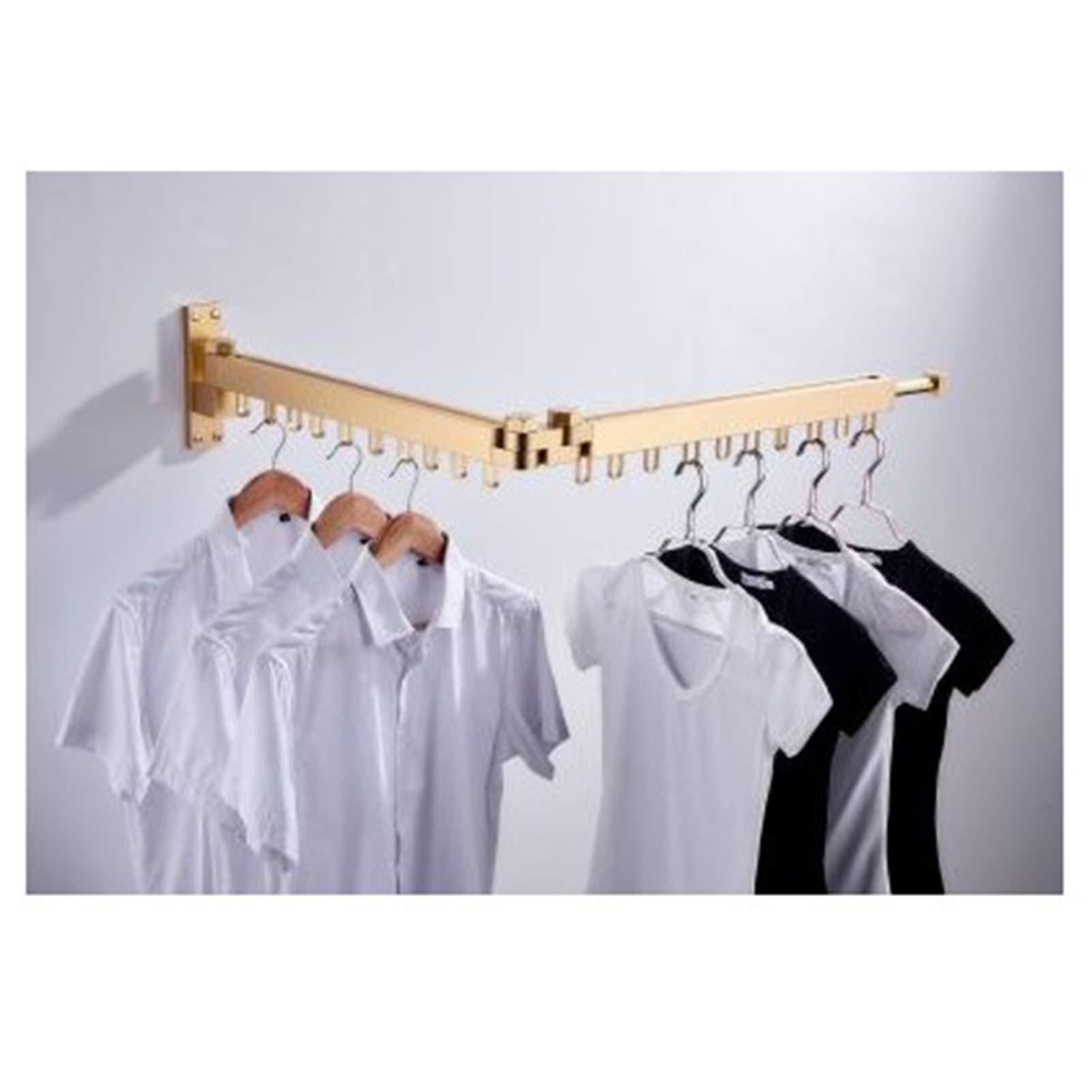 ZXFF Wall-Mounted Clothes Drying Rack, Suitable for Indoor and Outdoor Telescopic Clothes Poles, Can Be Rotated 180° Left and Right to Save Space (Color : B)