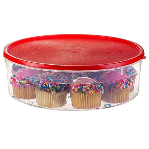 2 Pack - Zilpoo Plastic Round Food Storage Containers with Lid, 10.5" Covered Pie Keeper, Christmas Cookie, Cupcake Carrier, Cheesecake Holder