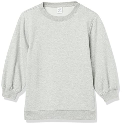 Amazon Essentials Women's Fleece Sleeve Detail Crewneck Sweatshirt, Grey Heather, X-Large