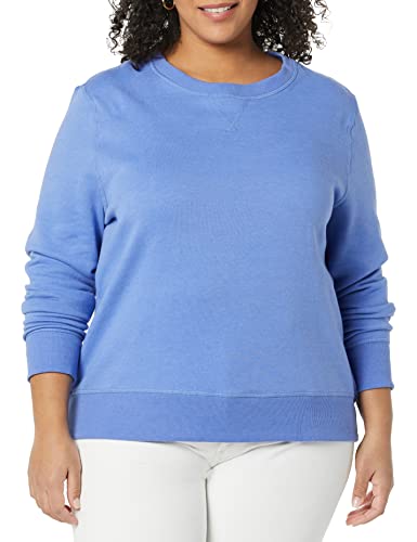 Amazon Essentials Women's Fleece Crewneck Sweatshirt (Available in Plus Size), Blue, Medium