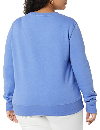 Amazon Essentials Women's Fleece Crewneck Sweatshirt (Available in Plus Size), Blue, Medium