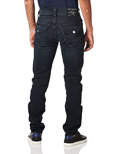 True Religion mens Geno Big T Low Rise Slim Fit With Back Flap Pockets Jeans, Last Call, 32W x 34L US