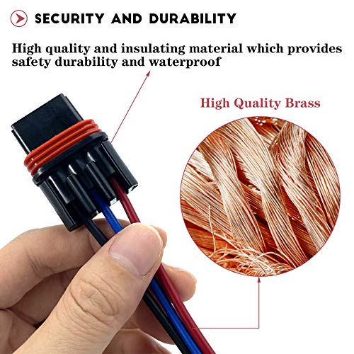 Pulse Power Plug Pigtail Connector Replacement for 2018 2019 2020 2021 Polaris Ranger XP 1000 / RZR RS1 Pro/General Bus Bar plugs Power Wire Harness Connector (3 pcs)