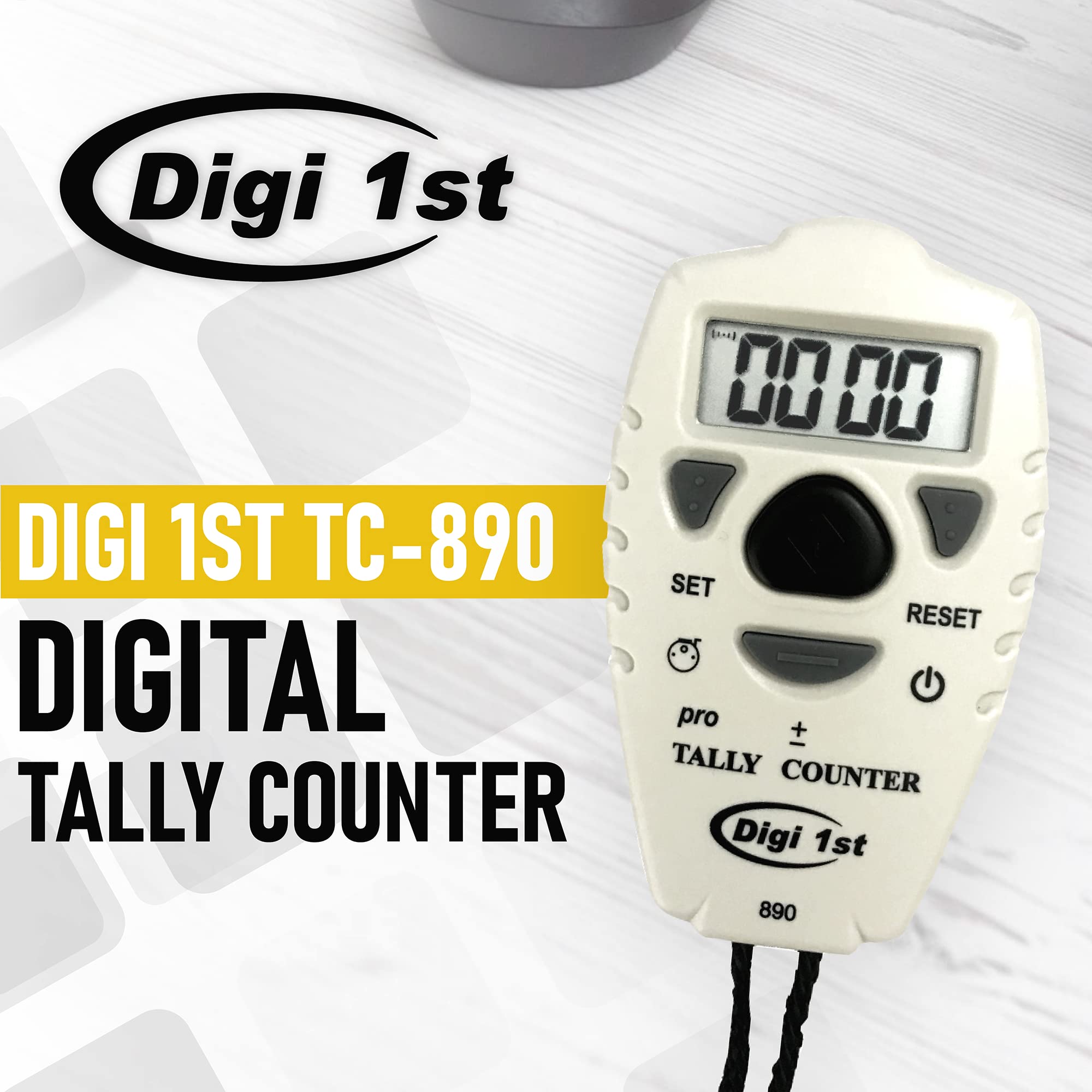 Digi 1st TC-890 Digital Tally Counter, Electronic Up Down Clicker Counter, Add/Subtract People Counter, Handheld Pitch Counter for Golf, Lap & Knitting (2-Pack)
