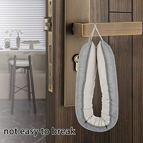 Upgraded Under Door Draft Guard 36inch, Air Stopper Noise Blocker Heavier Bottom Insulation with Hanging Loops Easy Storage (Grey, Cotton)
