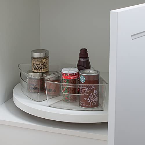 Kitchen Details 2 Pack Triangular Organizer Clear Lazy Susan Bin