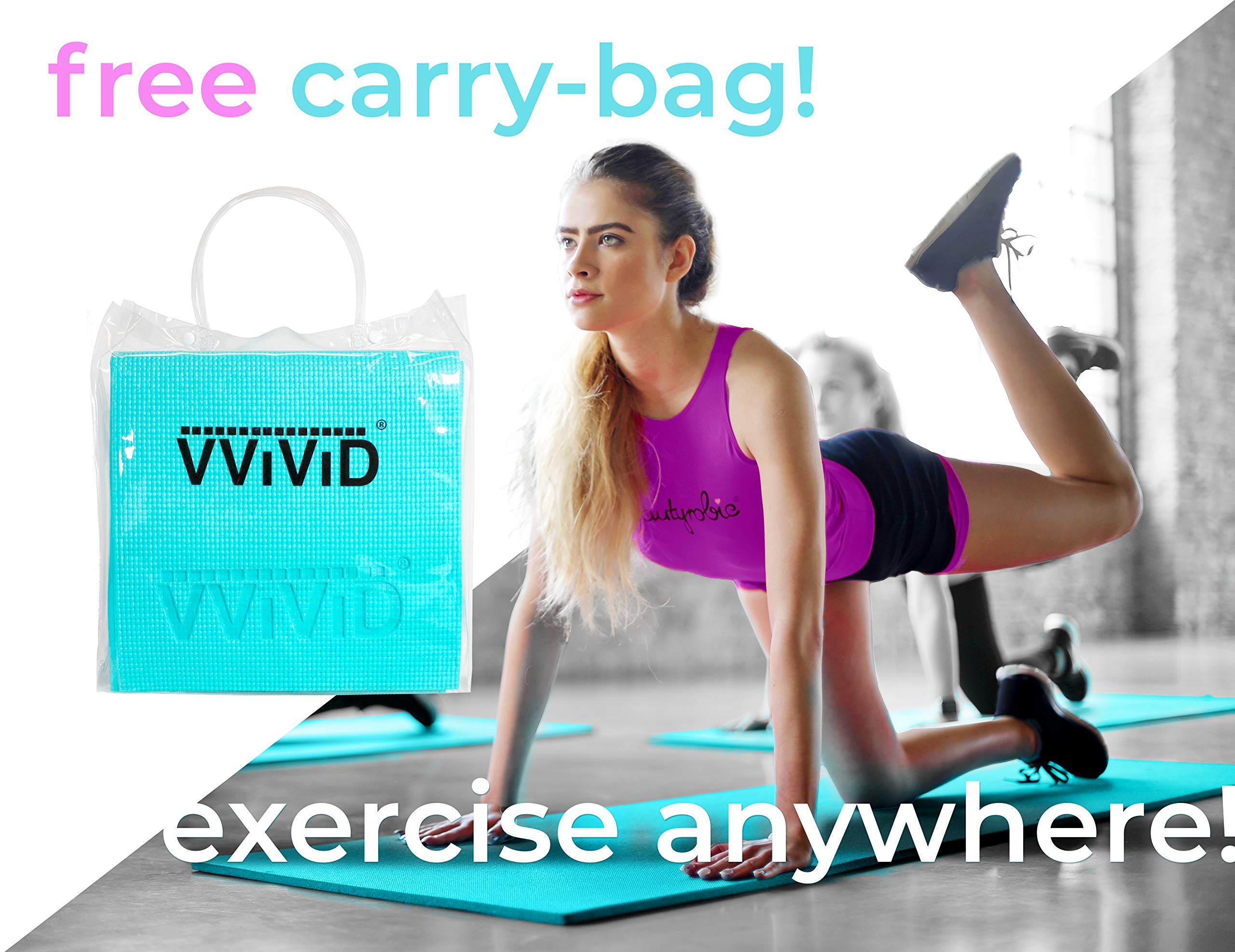 VViViD Folding Travel Yoga & Exercise Mat, With Water-Proof Carry Bag
