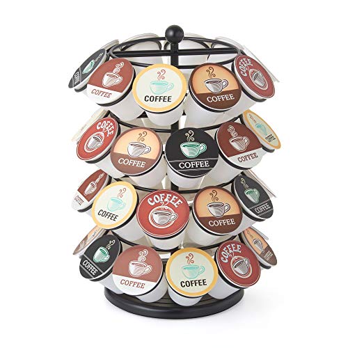 Nifty Coffee Pod Carousel â Compatible with K-Cups, 40 Pod Pack Storage, Spins 360-Degrees, Lazy Susan Platform, Modern Black Design, Home or Office Kitchen Counter Organizer