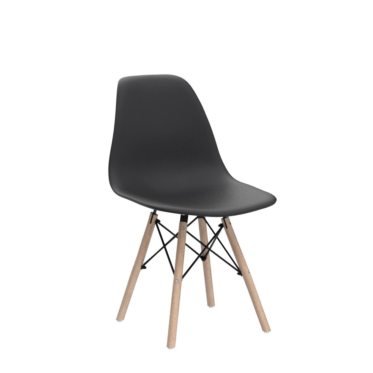 Yaheetech Dining Chairs Modern Mid Century Chairs DSW Shell Eiffel Armless Side Chairs for Kitchen Living Room Lounge, Black, 4pcs
