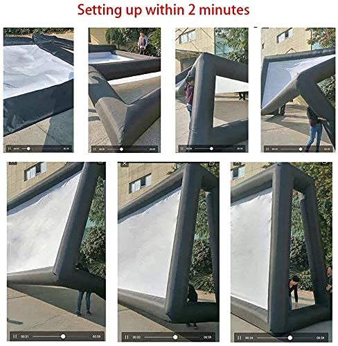 28 ft Inflatable Movie Screen Outdoor Incl Blower - Front and Rear Projection - Portable Blow Up Projector Screen for School, Churches, Grand Parties, Backyard Pool Fun