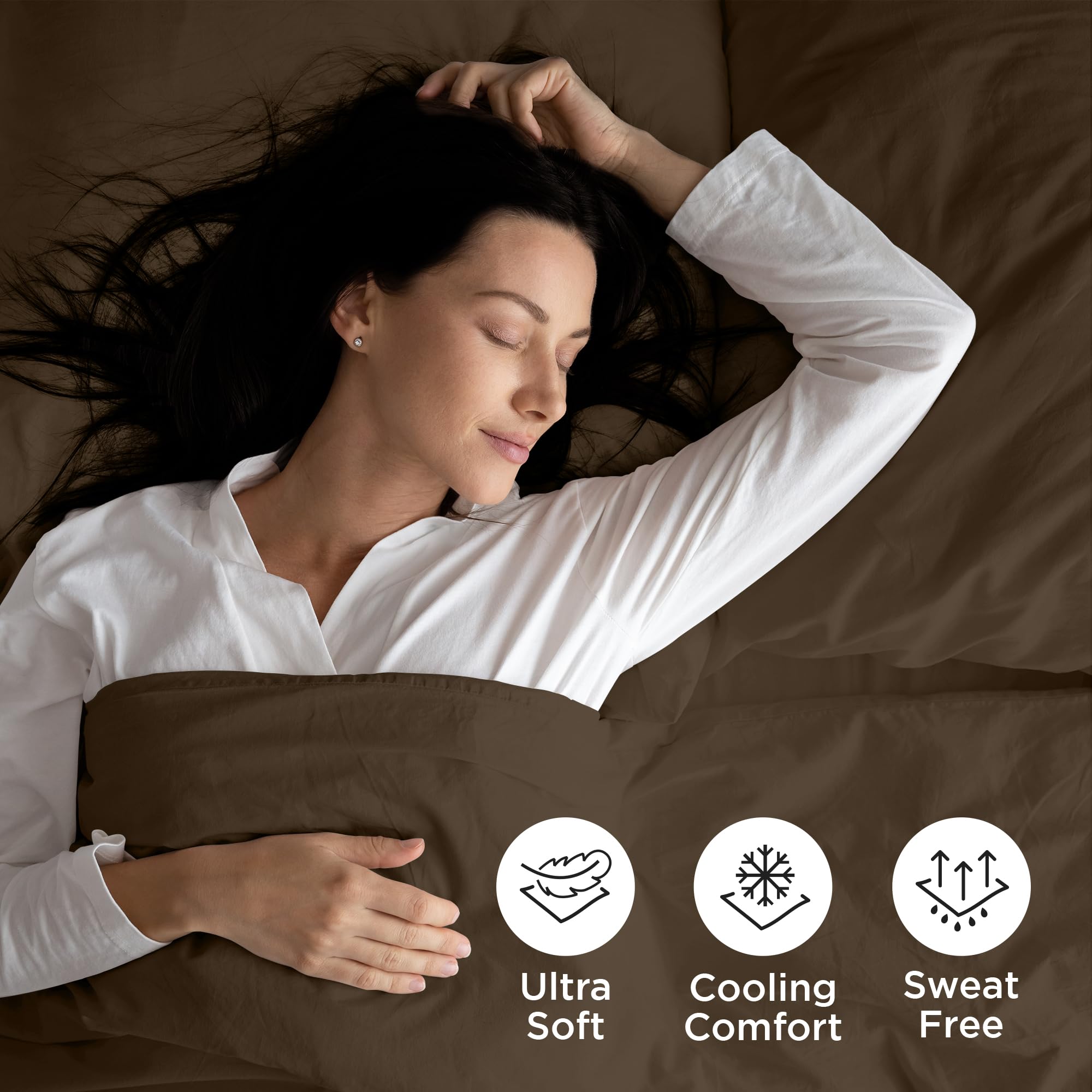 ROYALE LINENS 4 Piece Full Sheets Set - Soft Brushed 1800 Microfiber Bedding - 1 Fitted, 1 Flat Sheet, 2 Pillow Cases - Wrinkle Free & Fade Resistant - Hotel Luxury Bed Sheets (Chocolate Brown, Full)