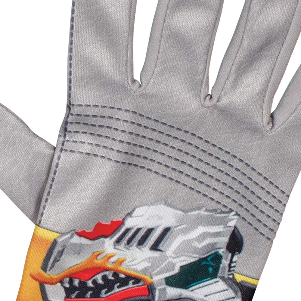 Red Ranger Gloves for Kids, Official Power Rangers Dino Fury Costume Accessories, Child Size