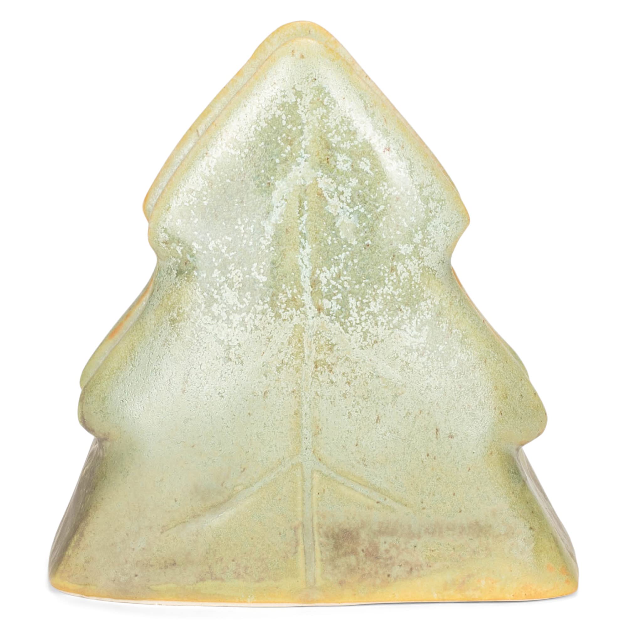 Creative Co-Op 4" L x 2-1/4"W x 4" H Stoneware Christmas Tree Sponge Holder, Reactive Glaze, Green (Each One Will Vary) Entertaining Tools, Multi