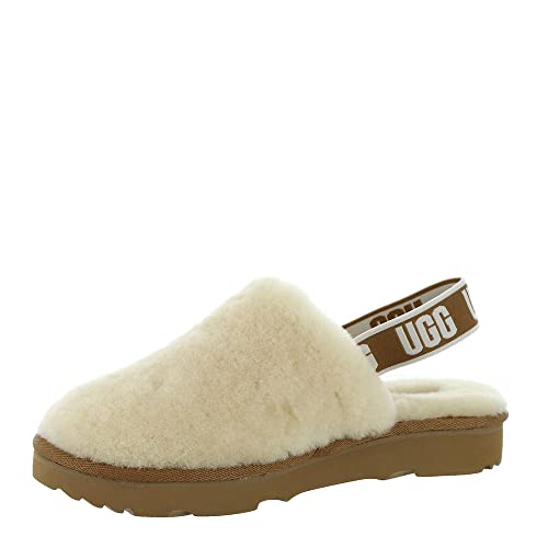 UGG Girls K Fluff Yeah Clog Slipper, Natural, 2 Little Kid