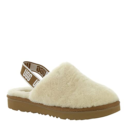 UGG Girls K Fluff Yeah Clog Slipper, Natural, 2 Little Kid