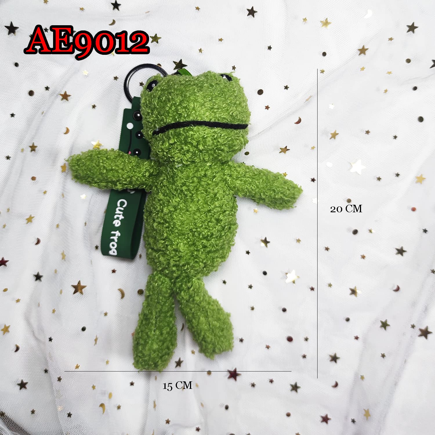 ScleraGo Plush Frog Keychain Women Men Car Key Ring Soft Toy Doll Accessory Backpack Bag Decoration Gift for Teens 9012
