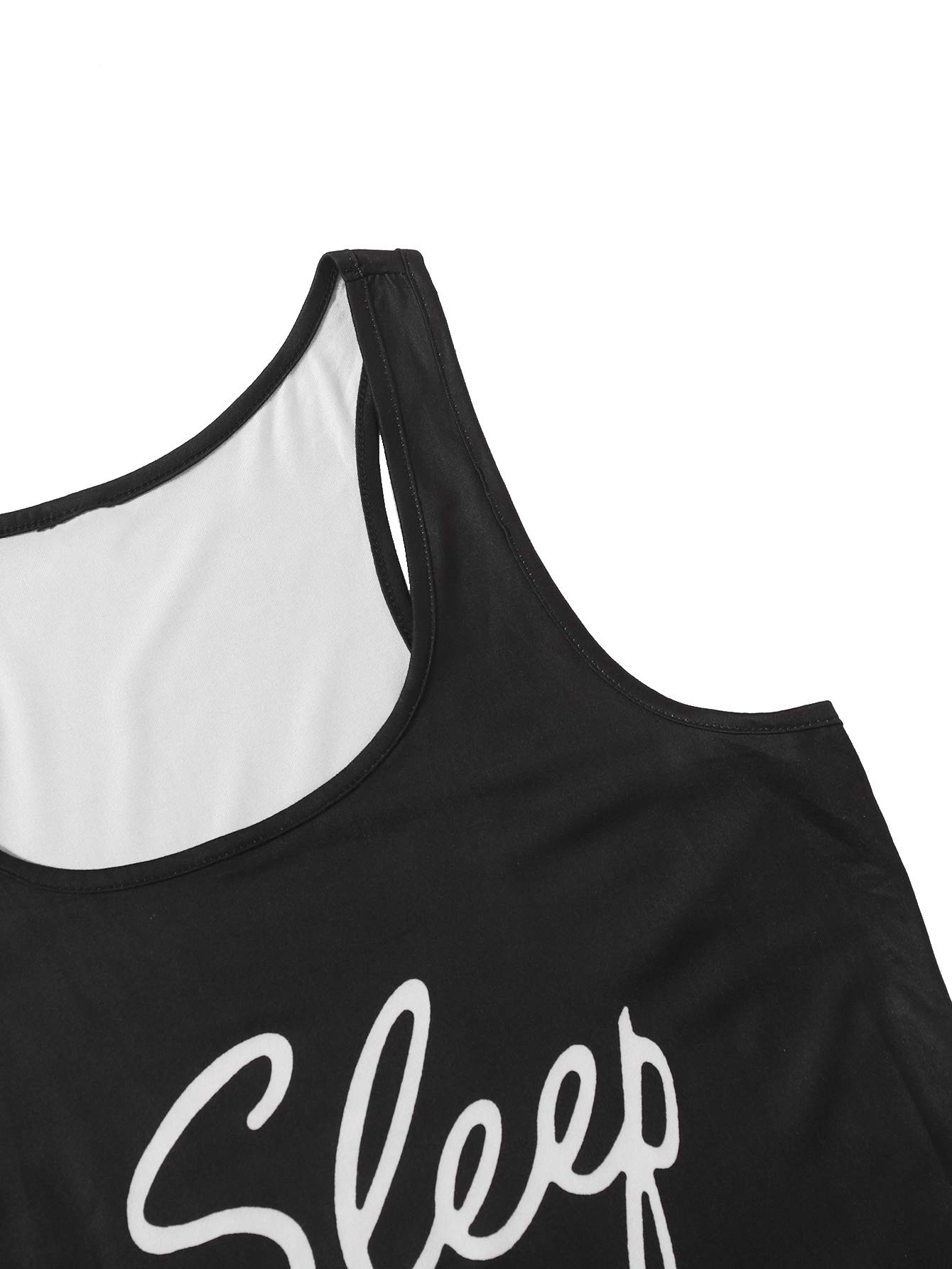 Floerns Women's Cute Sleeveless Tank Top and Shorts Sleepwear Pajama Set Black S