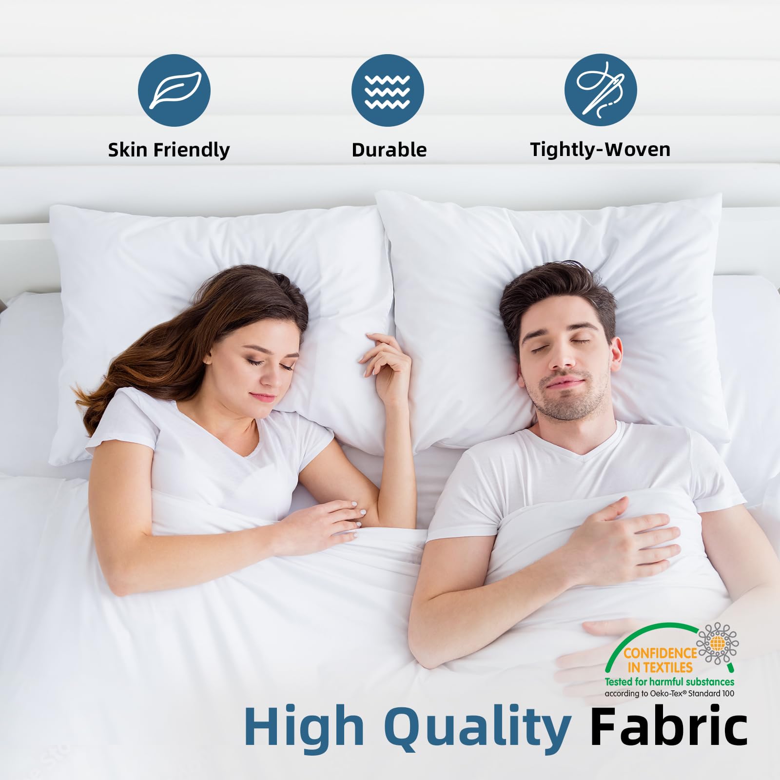 YSTHER Down Feather Throw Pillow Inserts 14x22 Set of 2 Firm Large Lumbar Pillows for Bed Decorative Couch Soft Pillows for Sleeping Indoor White Cotton Pillow Sofa Travel