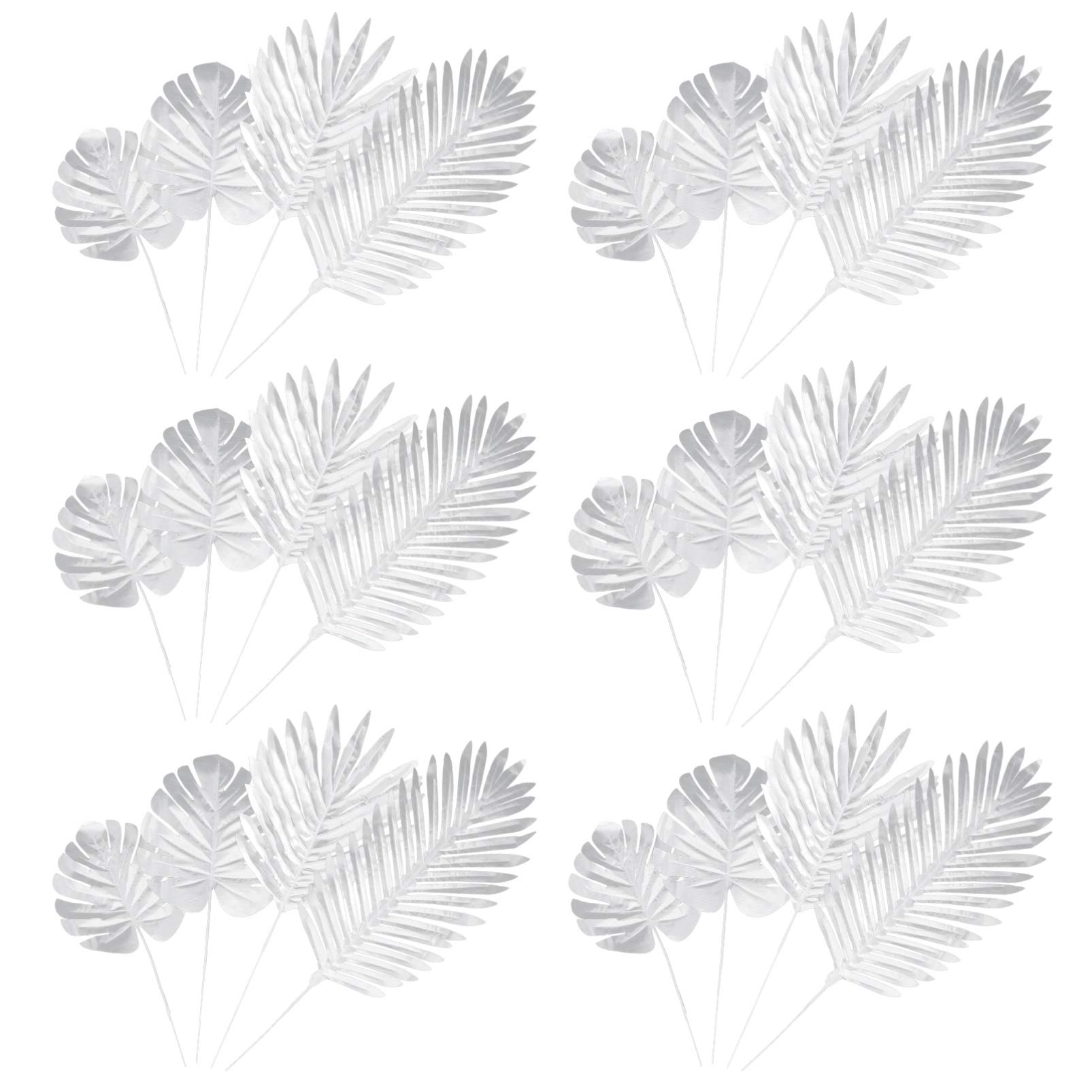 VALICLUD 24pcs Simulation Blade Artificial Leaf Party Artificial Leaves Golden Palm Leaves Floral Arrangement Leaf Picks Monstera Decor DIY Wreath Craft Supply Wedding Banquet Plastic Vase