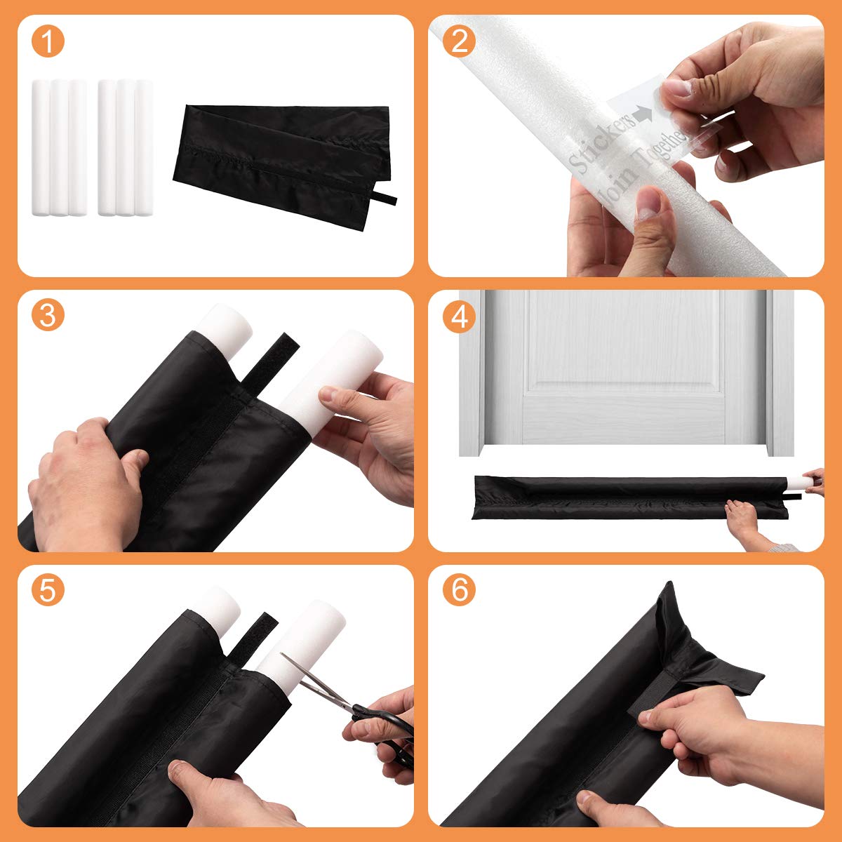 Febos Door Noise Blocker - 36 inches Grey Door Draft Stopper- Door Silencer Sound Proof Door Draft Guard