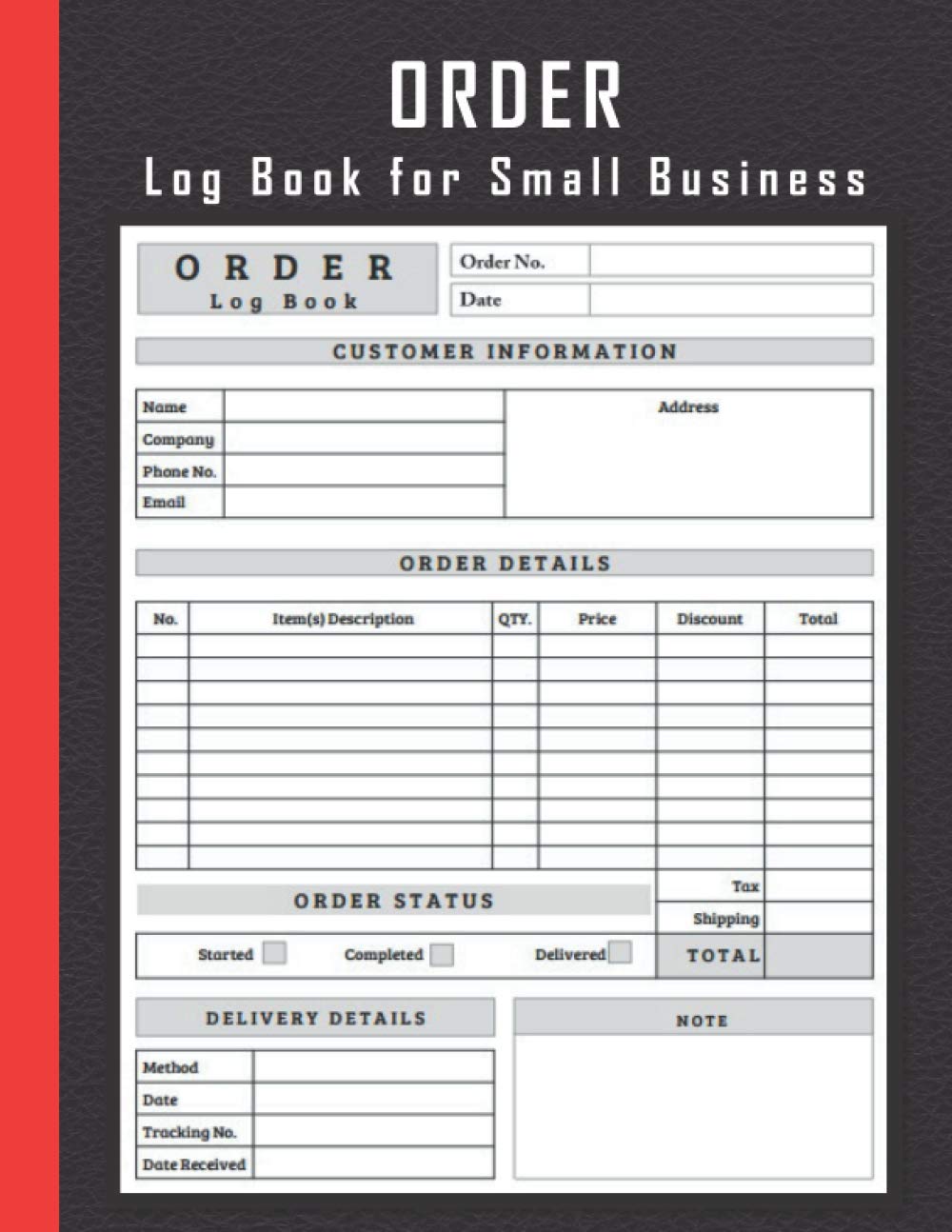 Order Log Book Small Business: Simple Order Tracker | Sales Order Log Keep Track of Your Customer | Purchase Order Forms for Online Businesses and Retail Store, (Large) 8.5" x 11"
