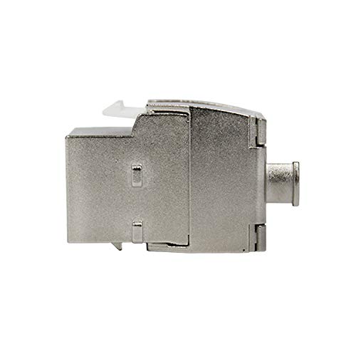 Elite Cat8 Shielded Keystone Jack, 40Gb (40 Gigabit), 180 Degrees, UL Listed, ETL Verified, RoHs/TAA Compliant, Auto Cover (5 Pack)