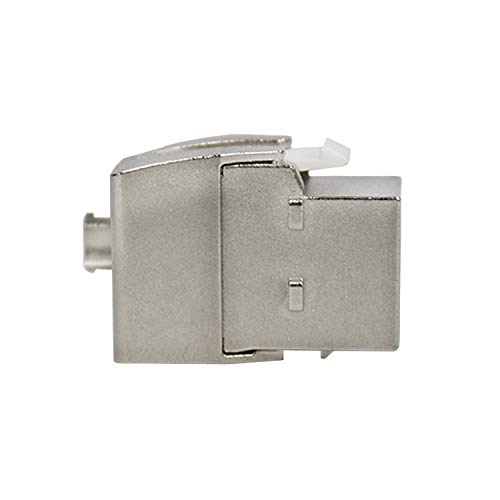 Elite Cat8 Shielded Keystone Jack, 40Gb (40 Gigabit), 180 Degrees, UL Listed, ETL Verified, RoHs/TAA Compliant, Auto Cover (5 Pack)