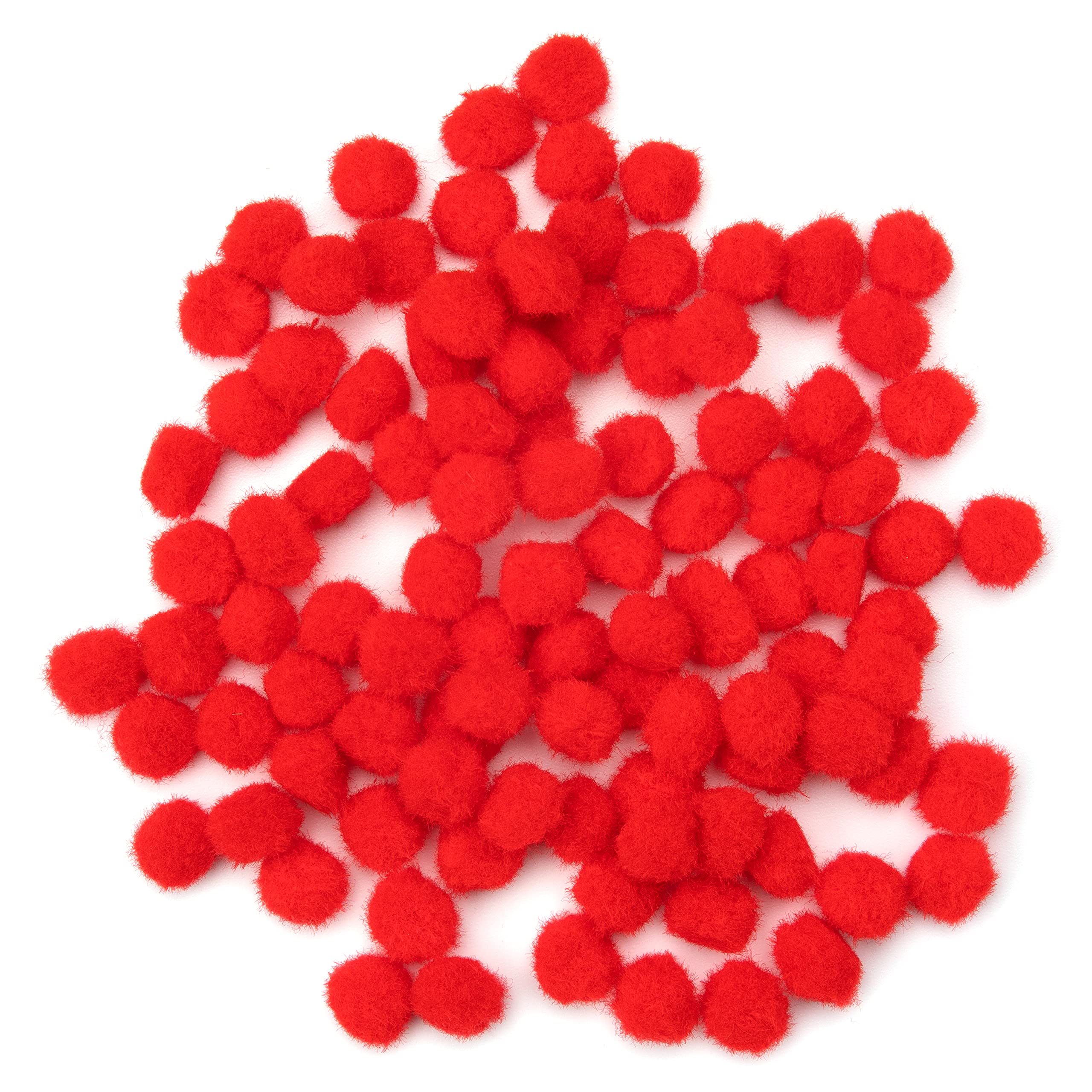 Cousin DIY Red 1/2 inch Poms, 100 Pack