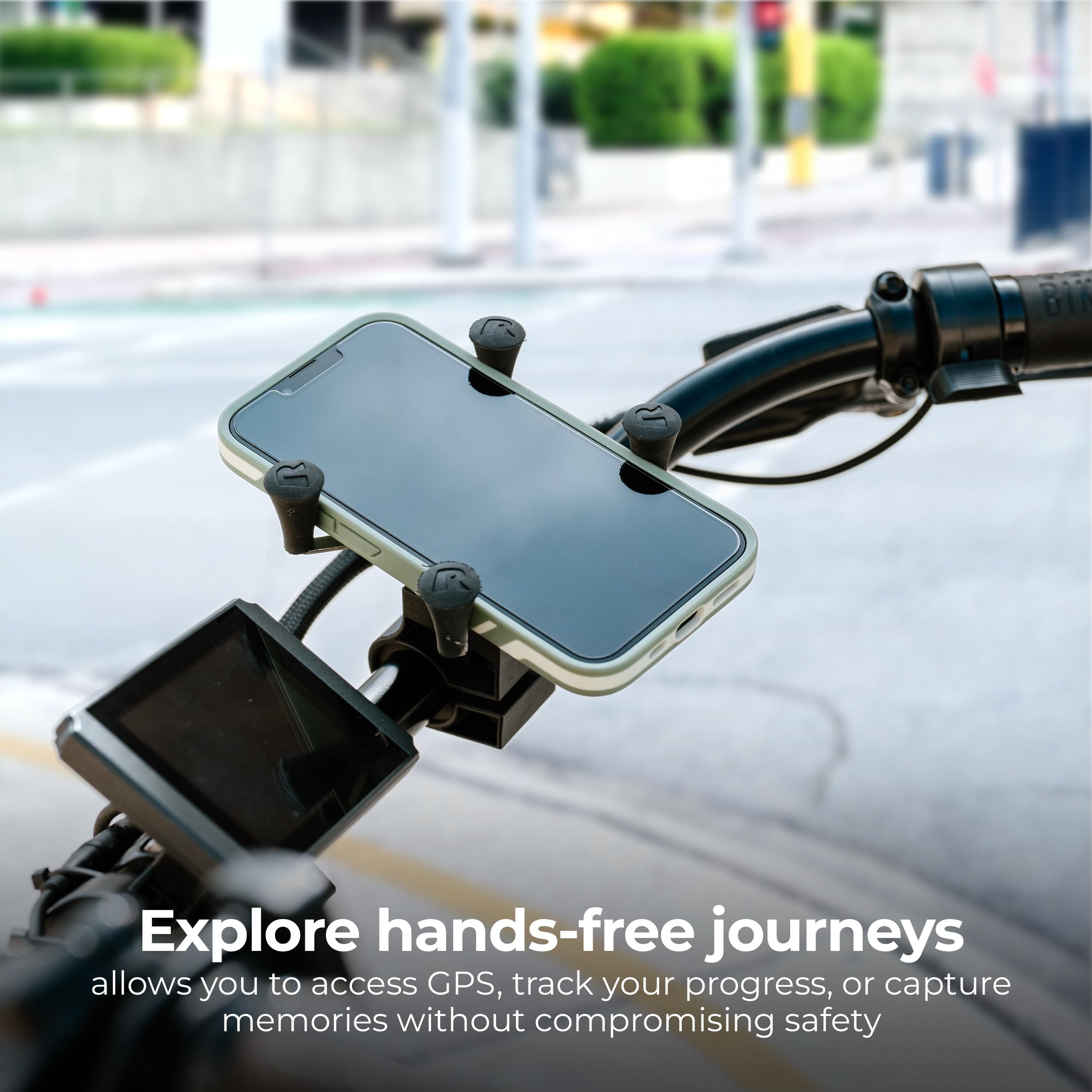 Electric Bike CO. X-Grip Bike Cell Phone Mount Holder Stand for Bicycle Handlebar, Smartphone Cycling E-Bike Accessories