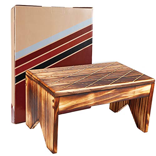 Adult Wooden Step Stool - Very Sturdy Adult Step Stool, Kitchen Step Stool, Bed Stool for High Beds,Great Wood Step Stool for Adults,Lightweight, Quality Eco Pine,Attractive & Easy Assemble 9 X 8 X 19