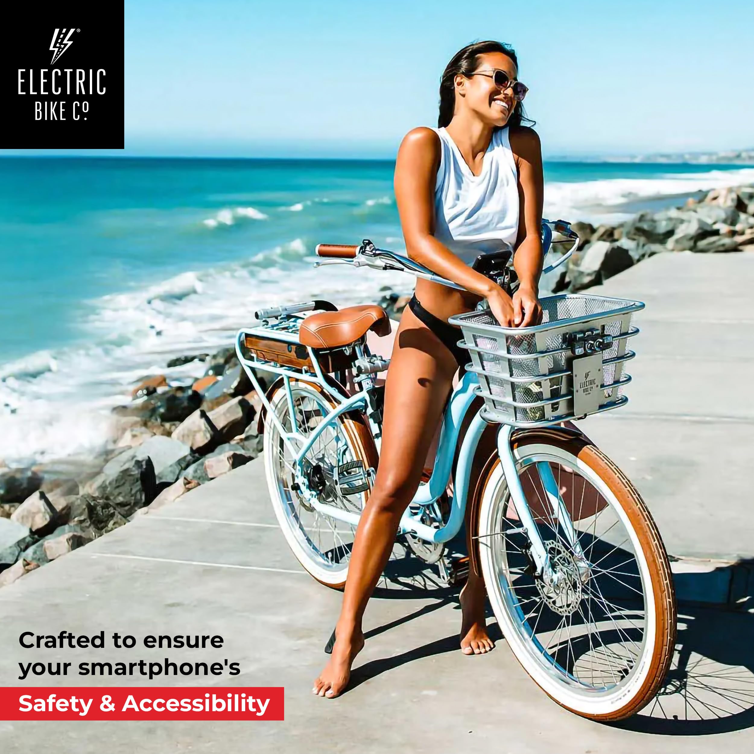 Electric Bike CO. X-Grip Bike Cell Phone Mount Holder Stand for Bicycle Handlebar, Smartphone Cycling E-Bike Accessories