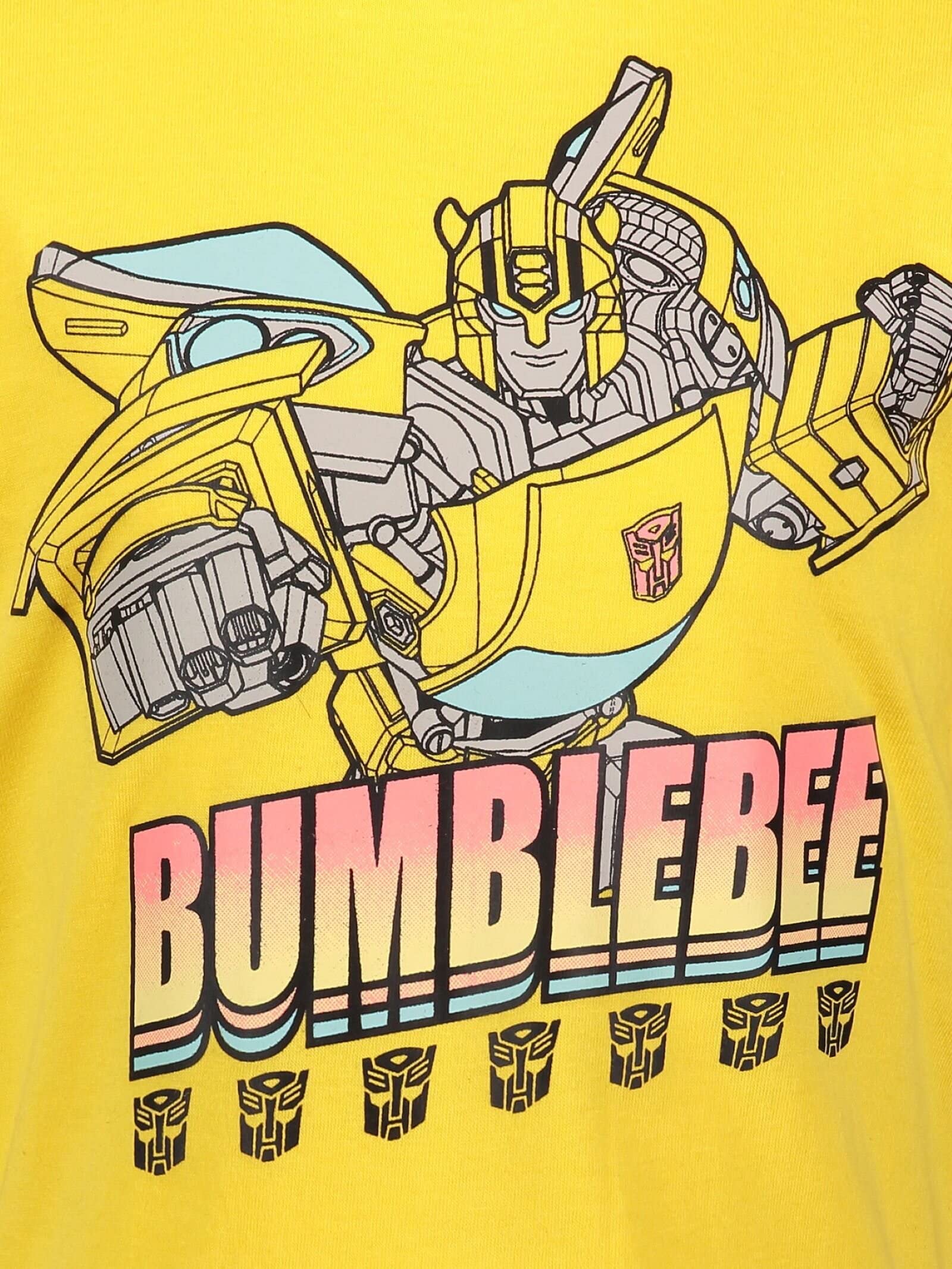 Transformers Optimus Prime Bumblebee Megatron Little Boys 3 Pack Graphic T-Shirts Red/Yellow/Black 7-8
