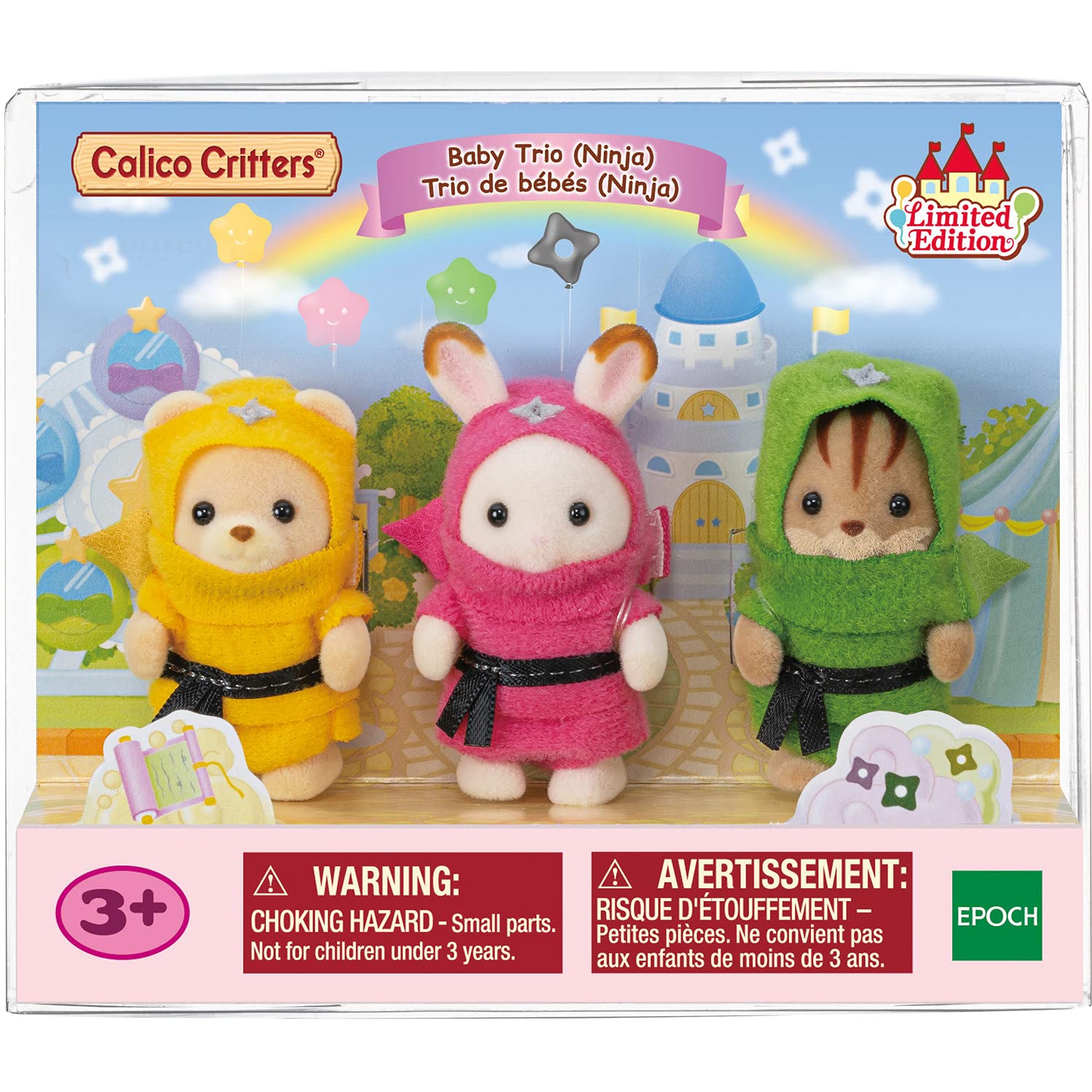 Calico Critters Baby Ninja Trio, Limited Edition Set of 3 Collectible Doll Figures in Ninja Outfits