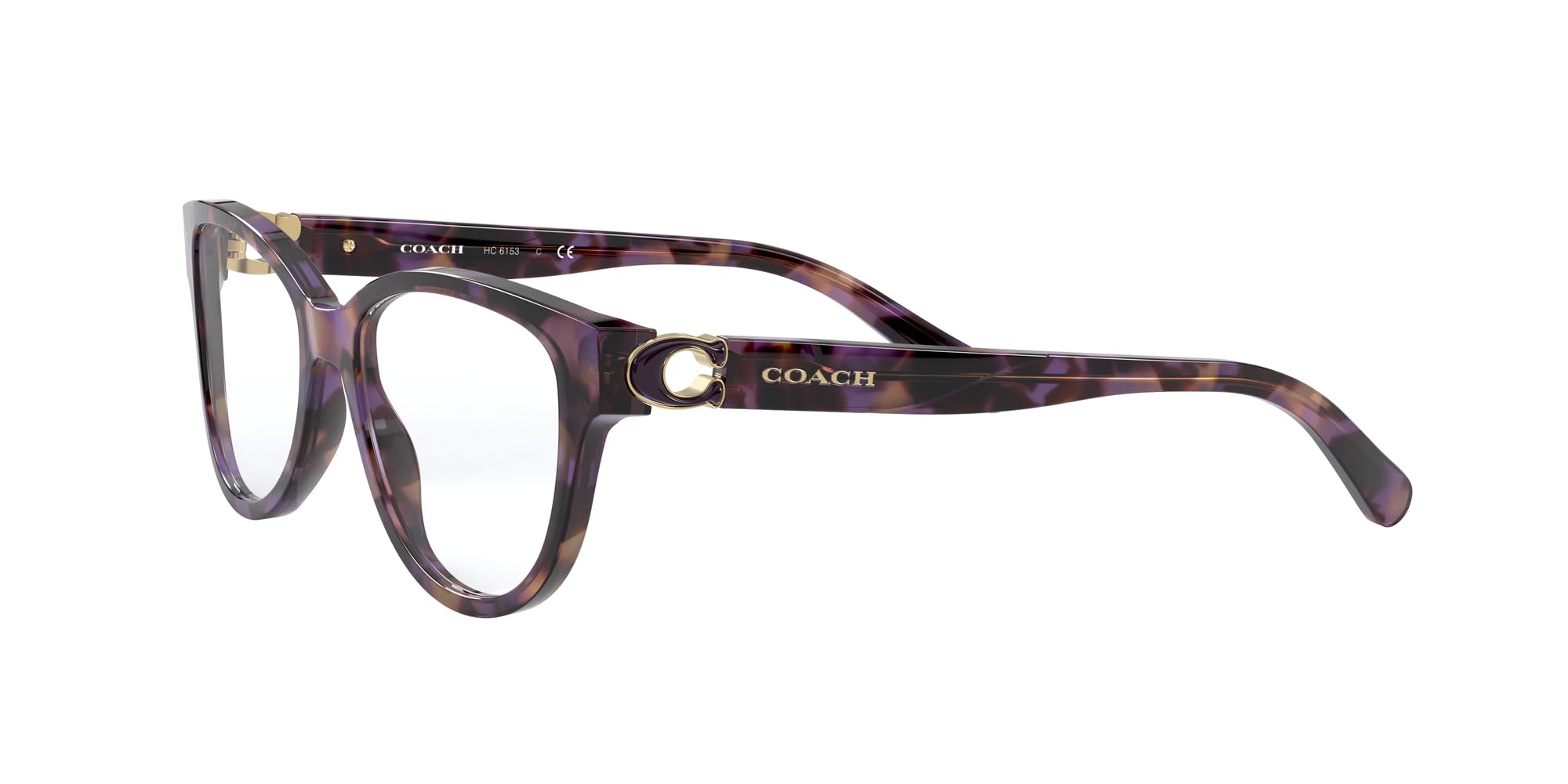 Coach HC6153 Prescription Eyewear Frames, Purple Tortoise/Demo Lens, 51 mm
