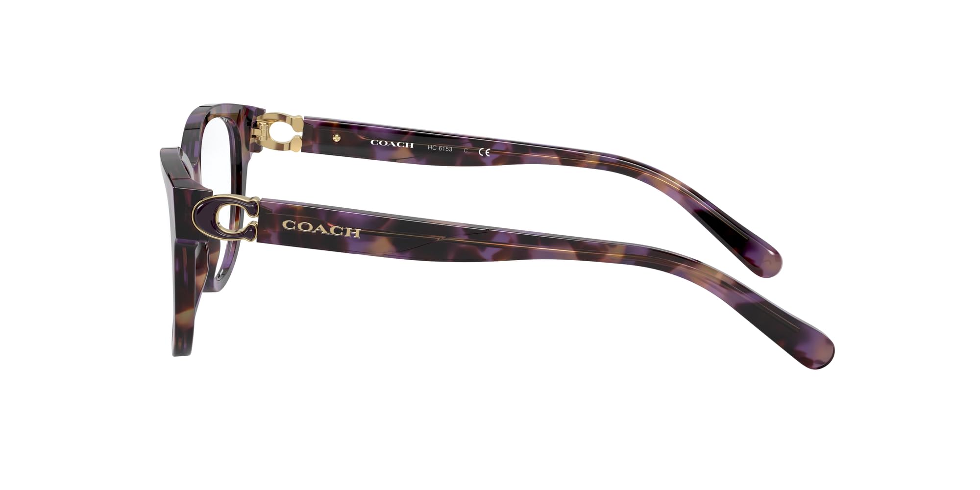 Coach HC6153 Prescription Eyewear Frames, Purple Tortoise/Demo Lens, 51 mm