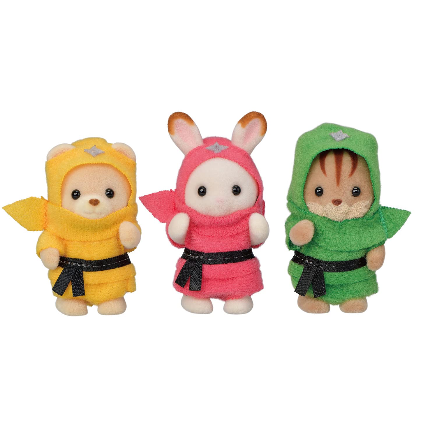 Calico Critters Baby Ninja Trio, Limited Edition Set of 3 Collectible Doll Figures in Ninja Outfits