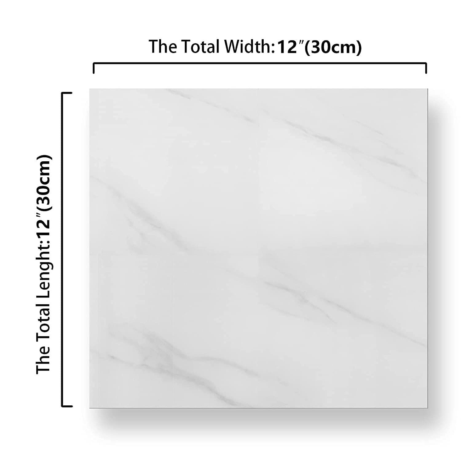 CHICHOME 16 Pack 12x12 Inch Peel and Stick Floor Tile Bathroom Waterproof White Marble Floor Tiles Self Adhesive Vinyl Flooring Removable Sticky Tiles Decorative for Floor Kitchen Bedroom Living Room
