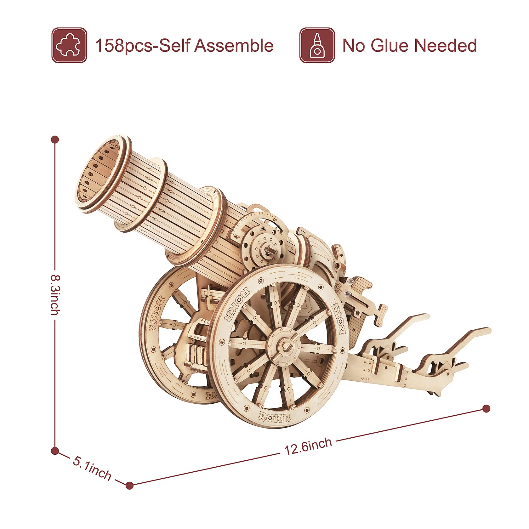ROKR 3D Wooden Puzzles for Adults-Catapult Kit-Model Toys DIY Craft Kits Brain Teaser Gift for Kids Adults
