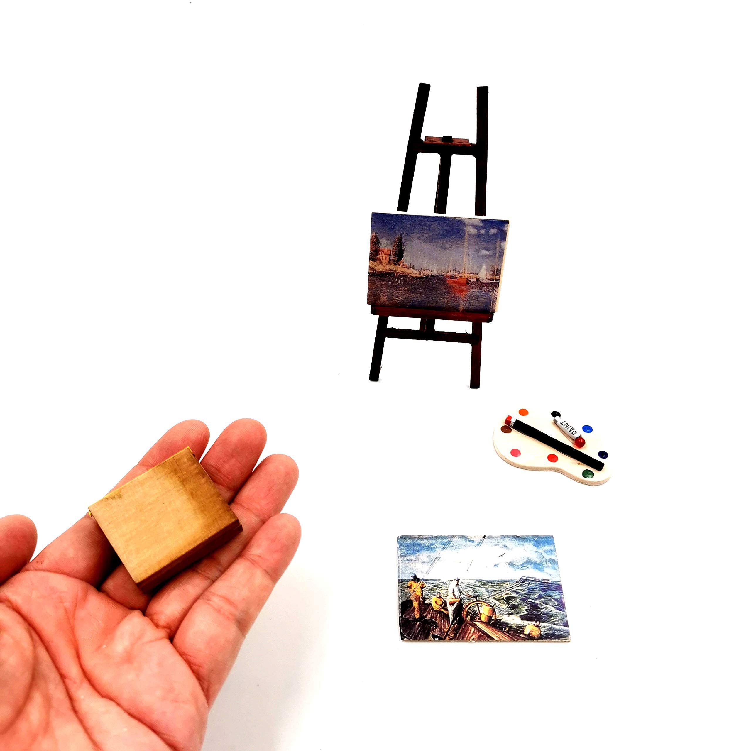 Fateanuki Doll House Accessory Painting Tool Set Miniature Dollhouse Toy Balcony Patio Furnitures Decoration Accessories 1 12 Scale