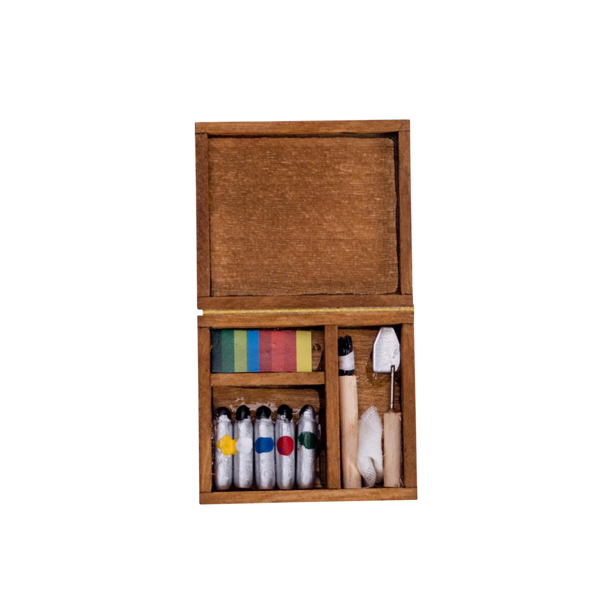 Fateanuki Doll House Accessory Painting Tool Set Miniature Dollhouse Toy Balcony Patio Furnitures Decoration Accessories 1 12 Scale