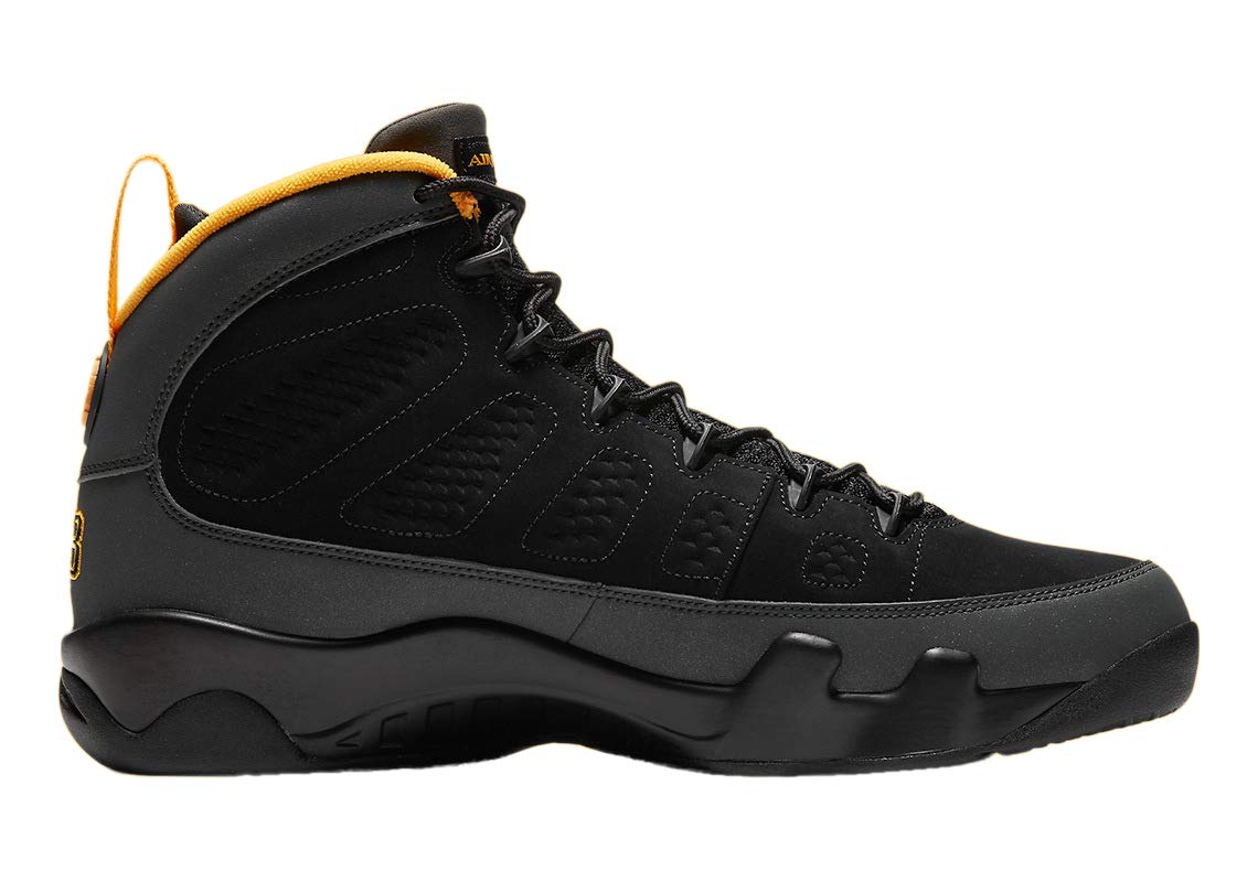 Men's Jordan 9 Retro Dark Charcoal Black/University Gold (CT8019 070) - 9.5